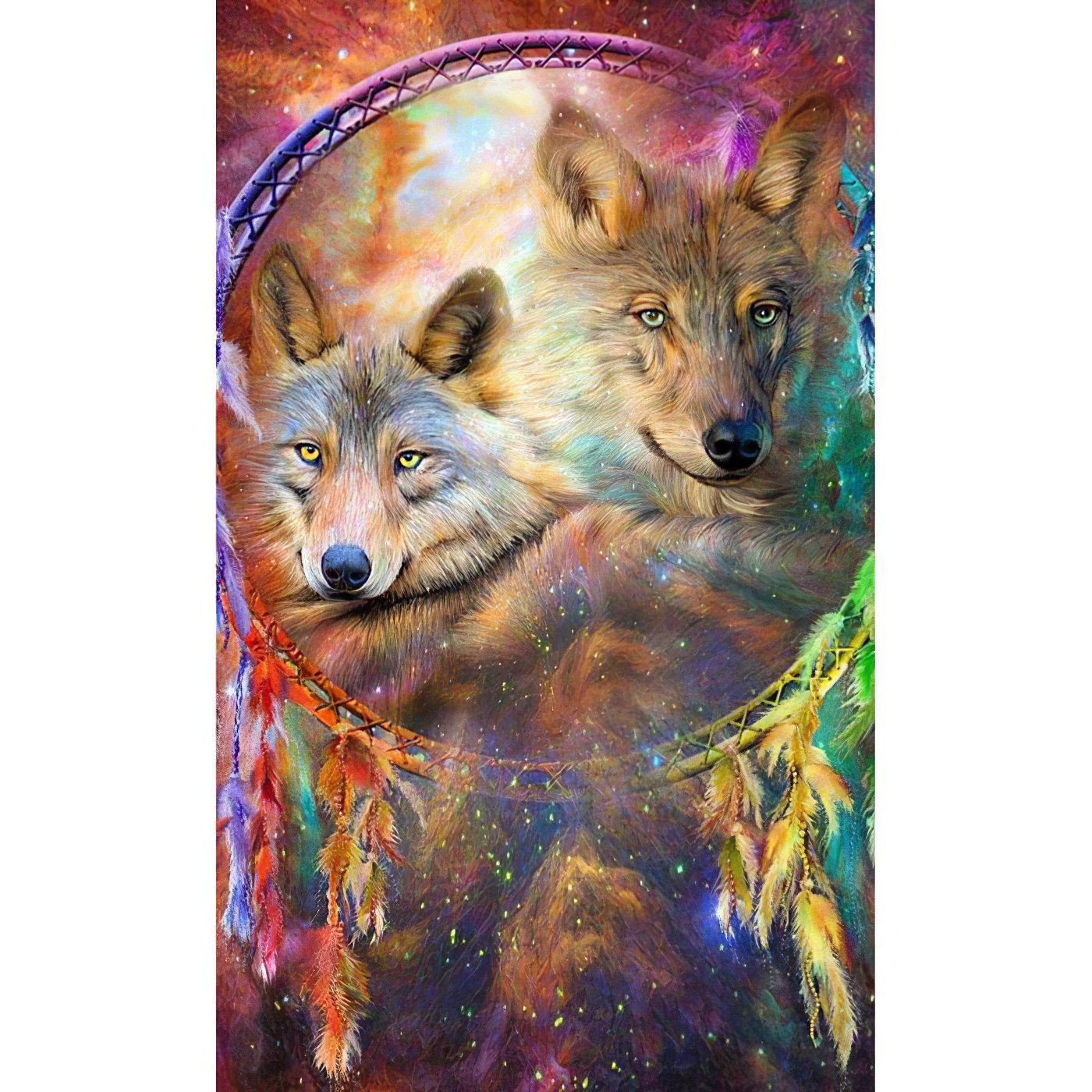 Dreamcatcher Wolf | Diamond Painting Kit | Diamond Art Kit